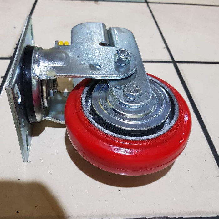 Jual Roda Troli Spring Pu Merah 8 Inch Hidup | Shopee Indonesia