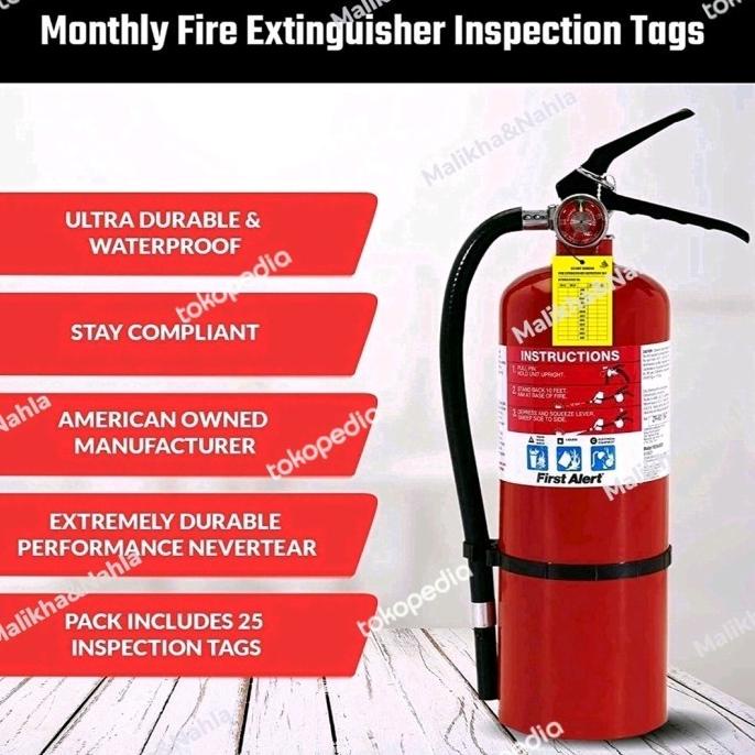 Jual cusss order] 4 Year Plastic Fire Extinguisher Monthly Inspection ...