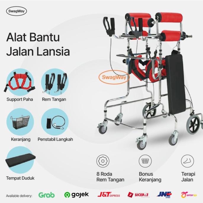 Jual alat bantu jalan rollator walker roda beroda rehabilitasi lansia ...