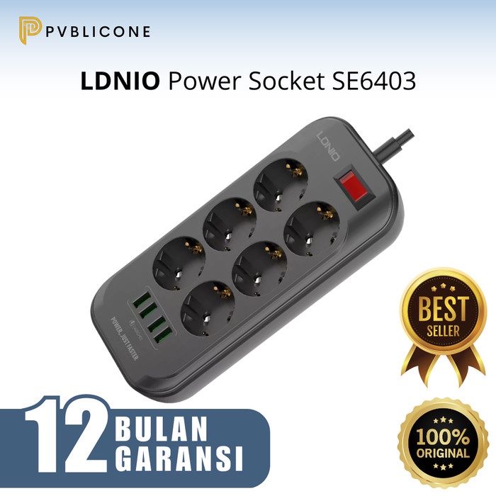 Jual Terlaris Stoko Power Socket Electric Ldnio Se6403 4 Usb 6 Colokan | Shopee Indonesia
