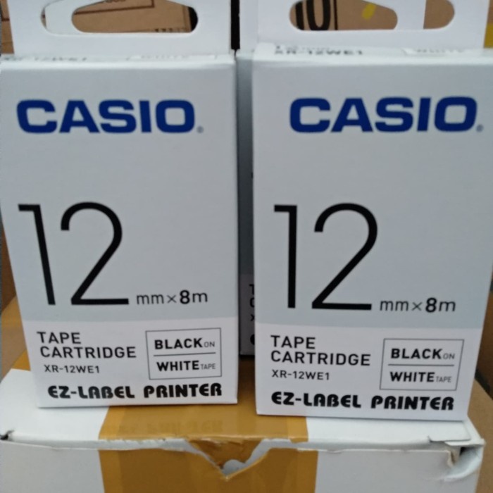 Jual EZ- label printer casio 12 mm black & white ORIGINAL | Shopee ...