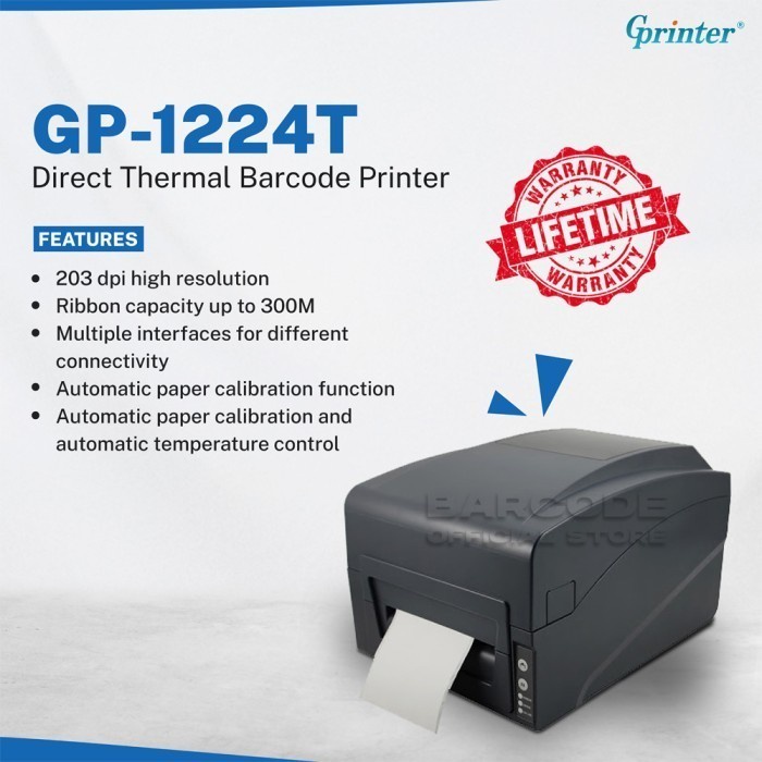 Jual Printer Barcode GPRINTER GP-1224T Cetak Label Produk Asset Pengiriman | Shopee Indonesia