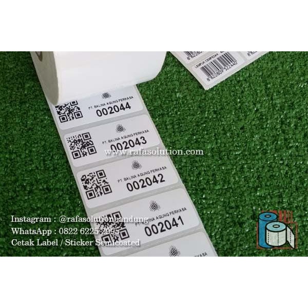 Jual Cetak Label Barcode Semicoated 50x20 Format QR Code Serial Number ...