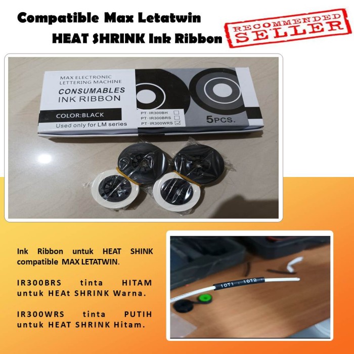 Jual Ink Ribbon For Heat Shrink Tube Compatible Max Letatwin | Shopee ...
