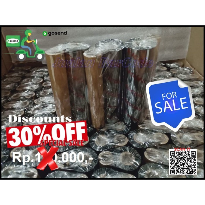 Jual RIBBON FULL RESIN RICOH 110mm x 70METER RIBBON PRINTER LABEL ...