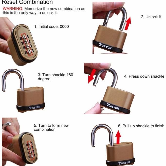 Jual yang dicari] 4Digital Code Password Padlock Waterproof Own Number ...
