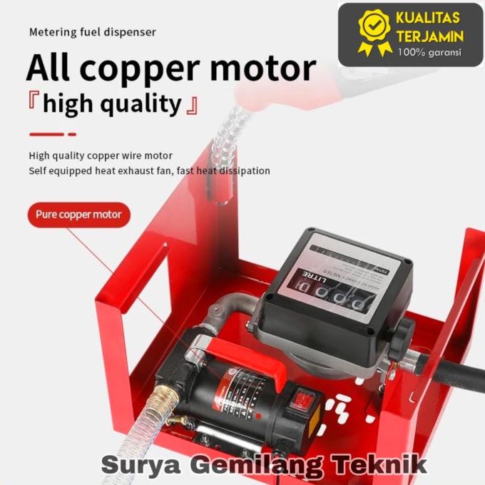 Jual Pompa Fuel Transfer Bbm Solar Minyak Set Flowmeter Dc 12V ...