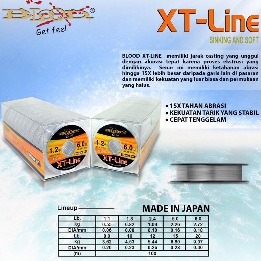 Jual Terbaik Senar Pancing Blood Xt Line Fishing Line Japan 100M ...