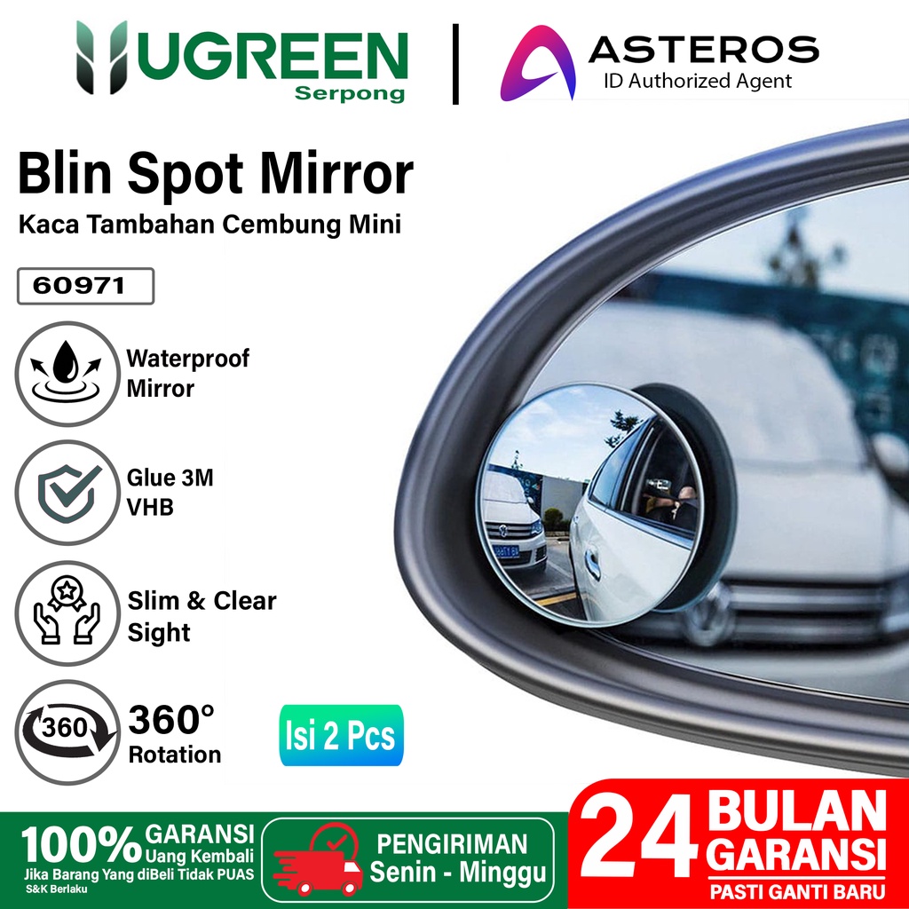 Jual UGREEN Set Kaca Spion Kecil Mini Cembung Wide Angle Blind Spot Car ...