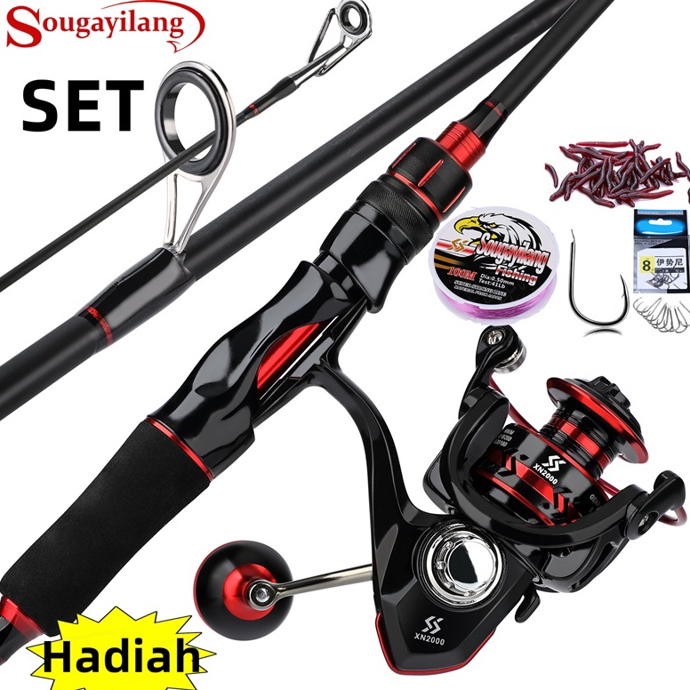 Jual PALING DICARI Sougayilang Joran Pancing Set 1.8m/2.1m Joran Dan 2000-4000 Reel Pancing ...