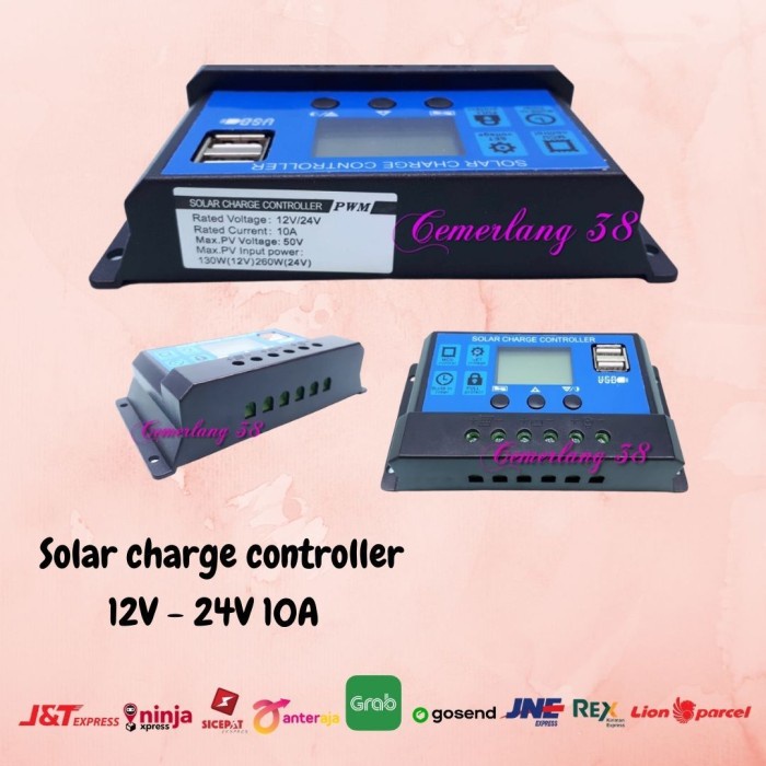Jual Bestseller 10A 12V - 24V Solar Panel Charge Cell Controller Pwm ...