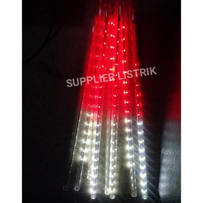 Jual LAMPU LED METEOR MERAH PUTIH/LAMPU 17 AGUSTUSAN 50CM 1 SET 10 ...