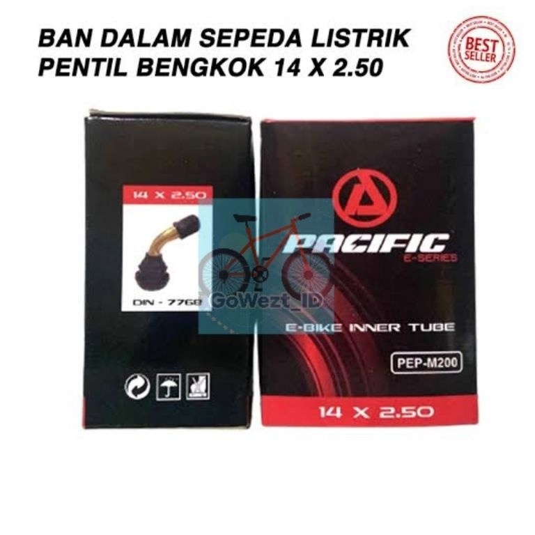 Jual Trend Terbaru.. Ban Dalam Sepeda Listrik Ukuran 14 x 2.50 PACIFIC Pentil Bengkok Selis E ...