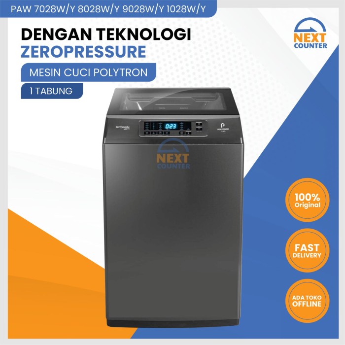 Jual Mesin Cuci 1 Tabung Polytron Zeromatic Laguna Series Hijab 7028Y/W 802 | Shopee Indonesia