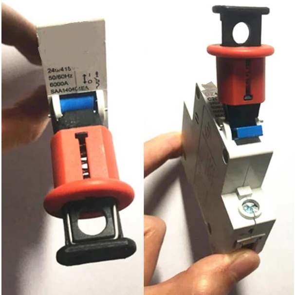 Jual \\\\\] MCB lockout push button lock dogs, MCB lock ,toggle lock ...