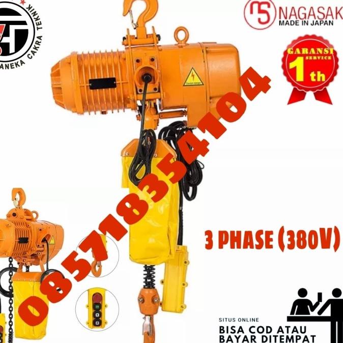 Jual Electric Chain Hoist 3 Ton x 12 Meter 380Volt NAGASAKI Made In ...