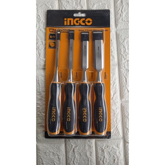 Jual INGCO 4-Pcs Wood Chisel Set (6-25 mm) HKTWC0401 Pahat Tatah Ukir ...