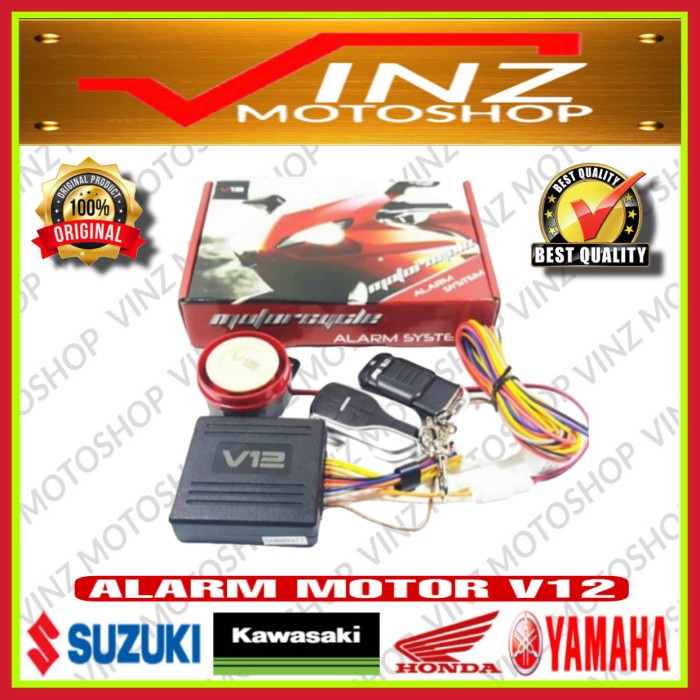 Jual Alarm Motor Anti Maling Pengaman Sensor Remote V12 Universal ...