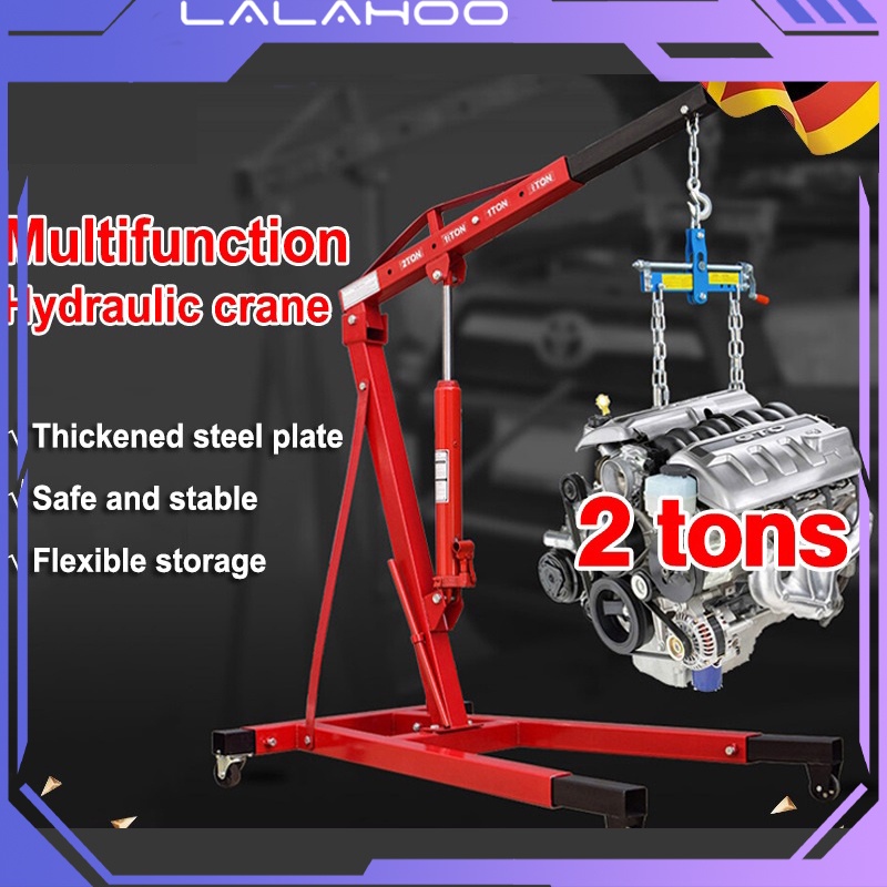 Jual 2 TON Heavy Duty Hydraulic Engine Crane 2TON Jack Engine Crane Foldable Engine Crane bla ...