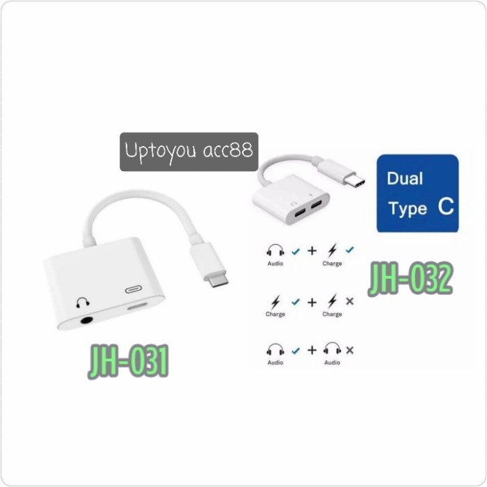 Jual SPLITER JACK AUDIO/CONVERTER TYPE C 2 IN 1 JH-031 -JH-032 | Shopee ...