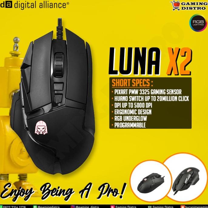Jual Mouse Gaming Digital Alliance Luna X2 with PMW3325 Gaming Sensor ...