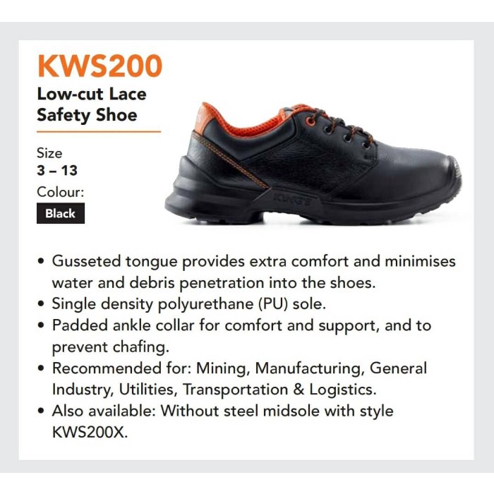 Jual ALAT KESELAMATAN SAFETY SHOES KINGS KWS 200 X ORIGINAL | Shopee ...