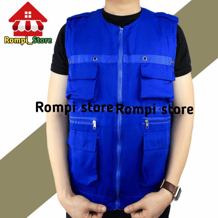 Jual Bestseller Rompi Lapangan Outdoor-Rompi Proyek-Rompi Warna Biru ...