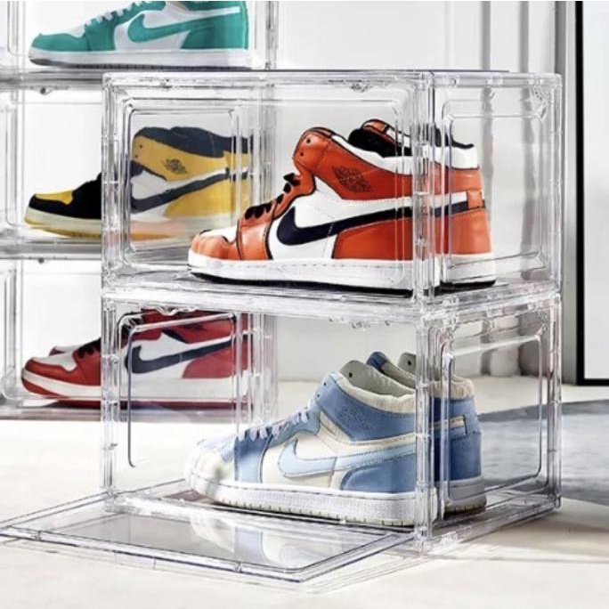 Jual Box Sepatu Akrilik Transparent Sneaker Storage Clear Stackable ...