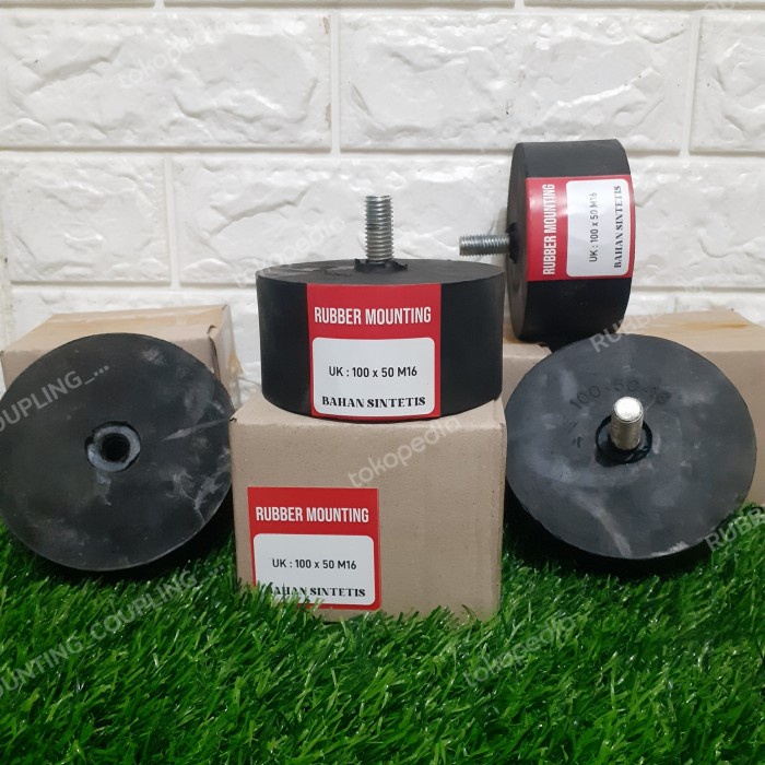Jual karet mounting genset uk 100x50 M16 atau M14 . M12 ready semua nya ...