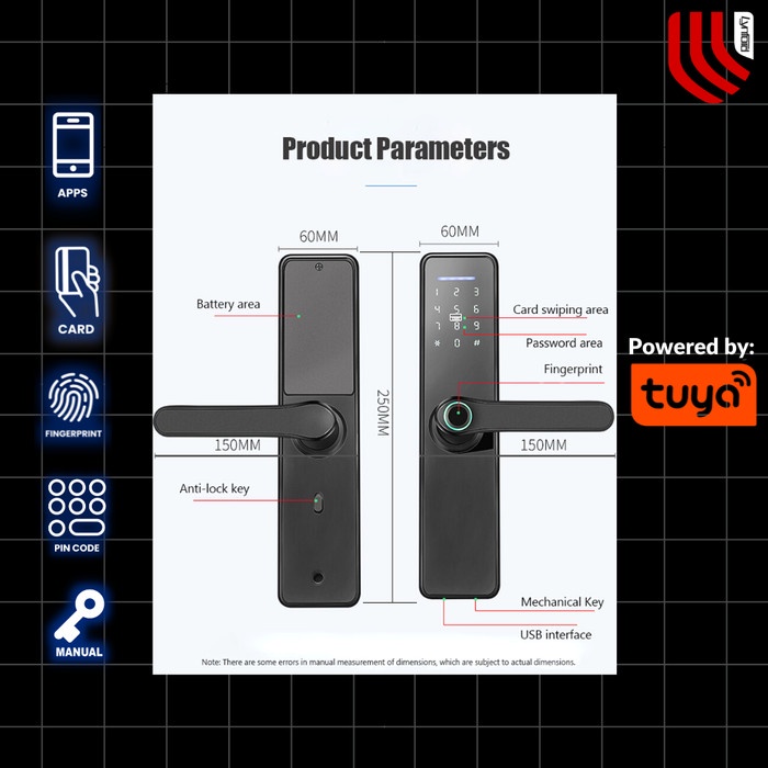 Jual Smart Door Lock Access Door Kunci Pintu Digital Lynford Tipe S-20A ...