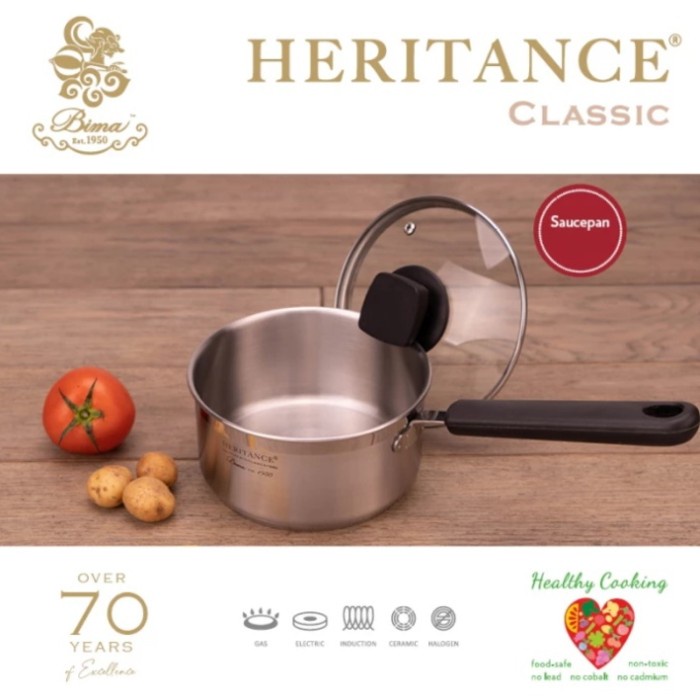 Jual Sauce Pan Bima Heritance Classic W/Glass Lid Inox /Panci Saus ...