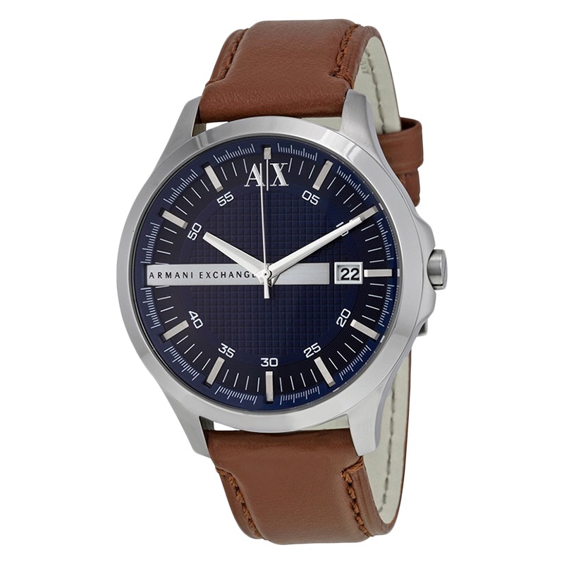 Jual Armani Exchange AX2133 Navy Dial Brown Leather Strap | Shopee ...