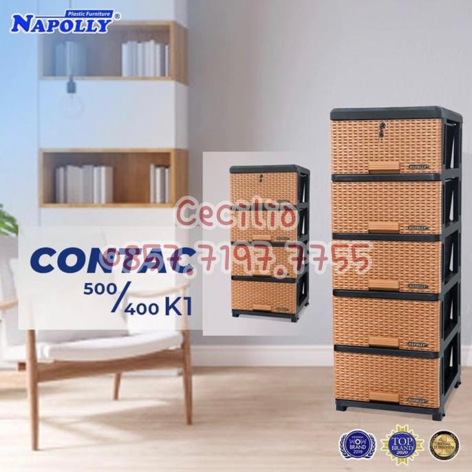 Jual Lemari Laci Plastik Napolly Rotan 4 / 5 Susun Contac 400 / 500 ...