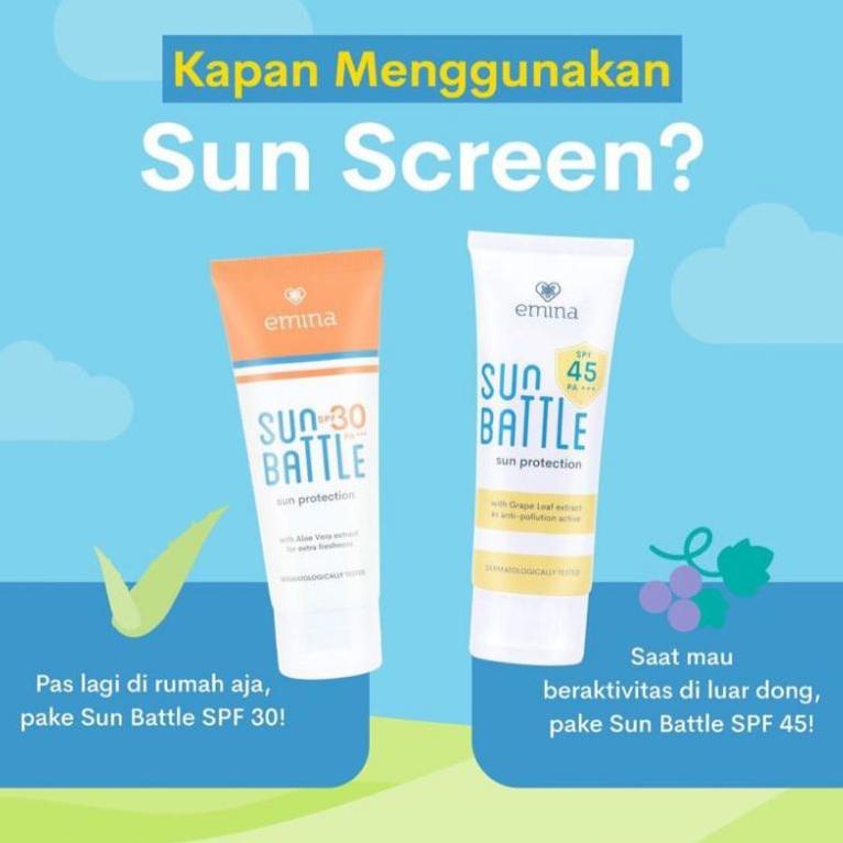 Jual Potong Harga Emina Sunscreen Series Sun Battle Skin Buddy Spf 45 Pa+++ 30 Pa+++ | Shopee ...