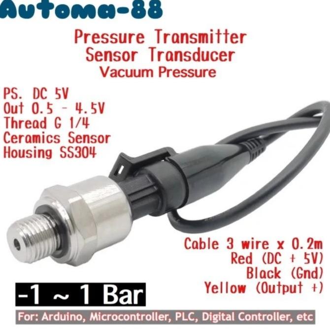 Jual Vacum Transmitter -1 - 1Bar Negative Pressure Sensor DC 5V Vakum ...