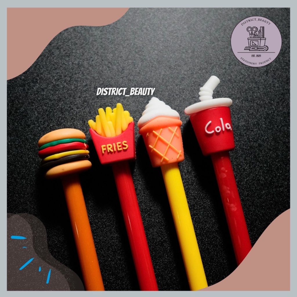 Jual PEN BURGER COLA ICE CREAM KENTANG PEN LUCU UNIK PULPEN MAKANAN MCD ...