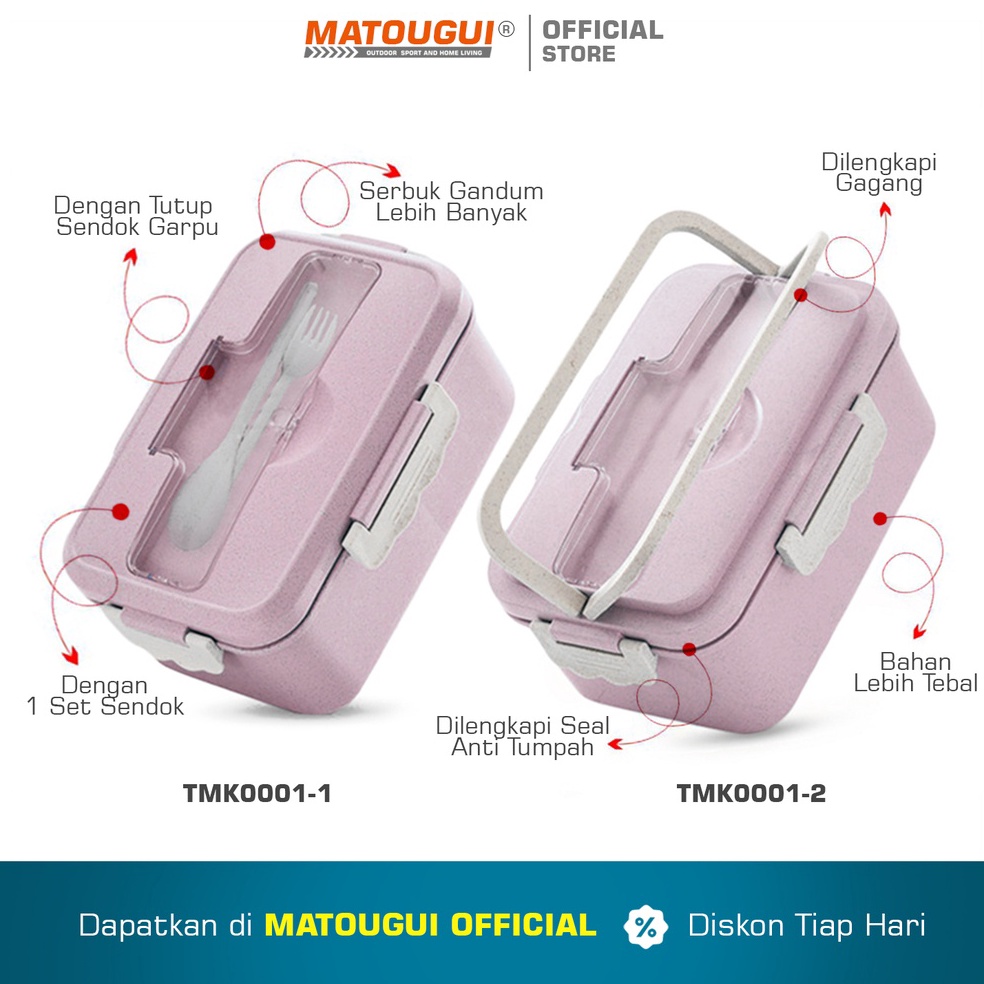 Jual awtn -29 MATOUGUI - Kotak Tempat Makan / Lunch Box / Bpa Free / PP Jerami Gandum / Bento ...