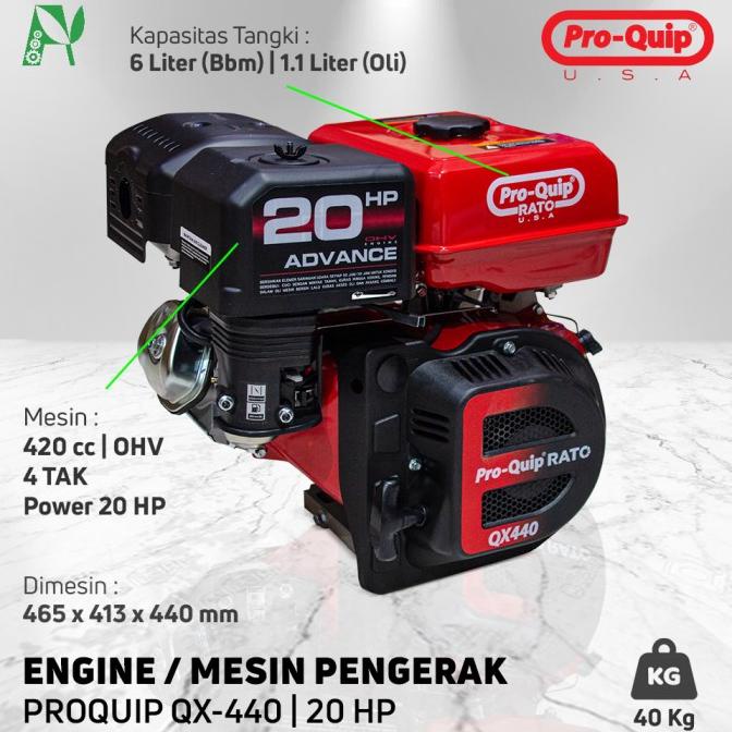 Jual Mesin Penggerak Engine Bensin 4 TAK 20 HP Proquip QX 440 QX440 ...