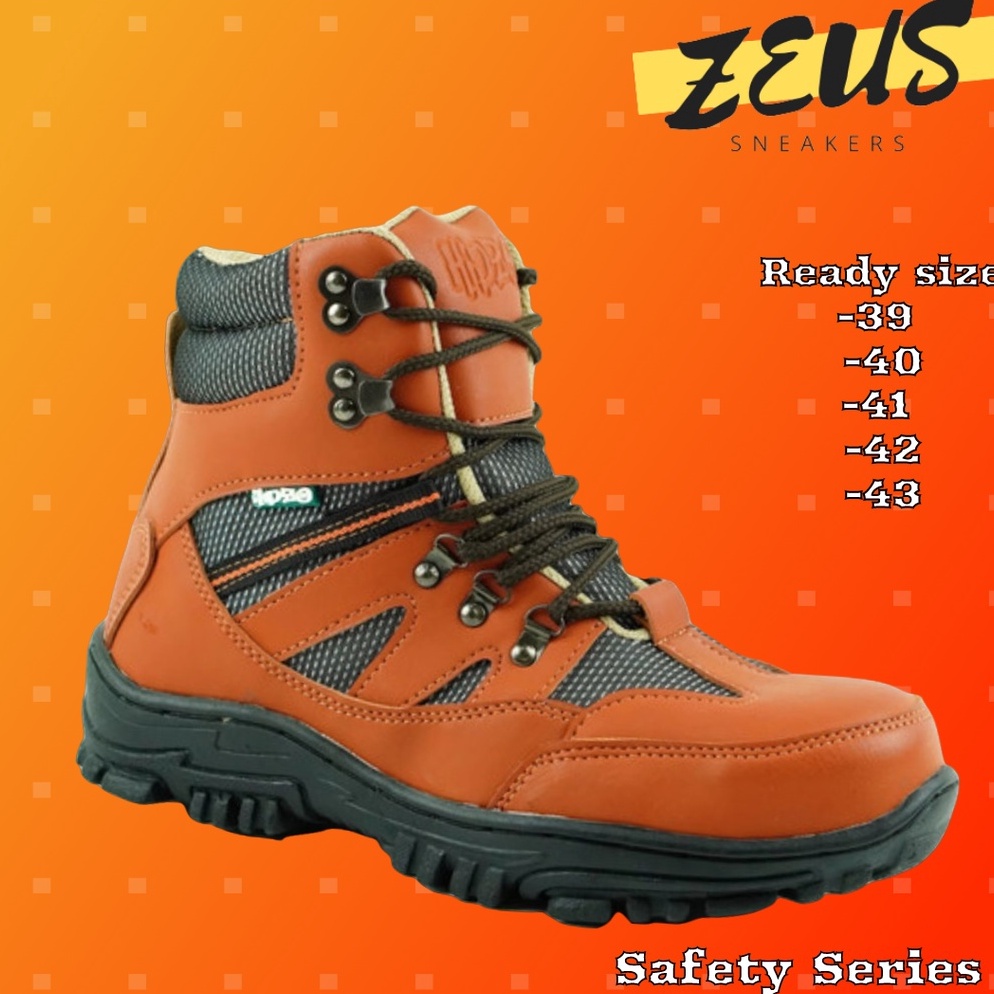 Jual [CODE BARANG 206PUN] ZEUS Sepatu Safety Boots Pria Ujung Besi M ...