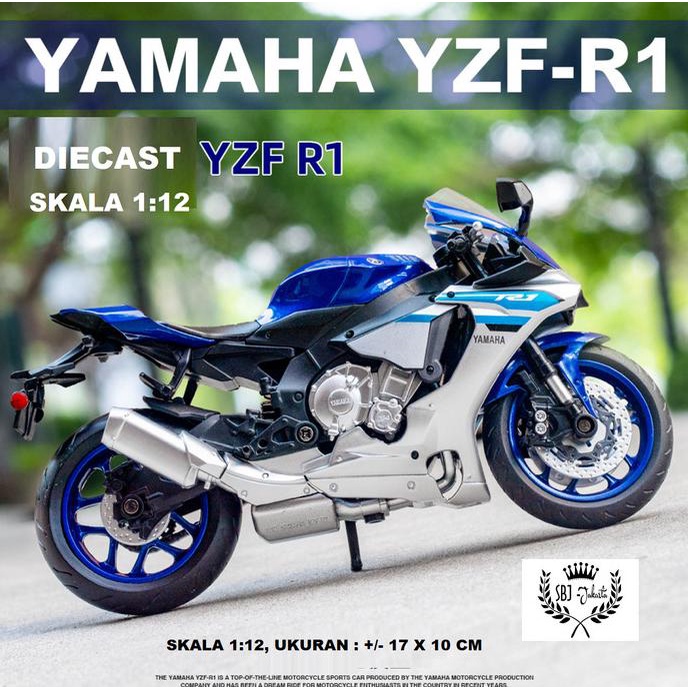 Jual Diecast Miniatur Sepeda Motor Superbike Yamaha Yzf R1 Skala 1:12 ...