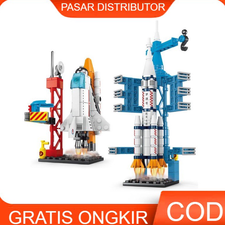 Jual Terkini Mainan Anak SPACE SHUTTLE Balok Susun Luar Angkasa Balok ...