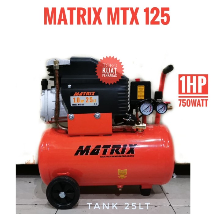 Jual Matrix kompresor portable listrik MTX 125 1HP tank 25lt 750w ...