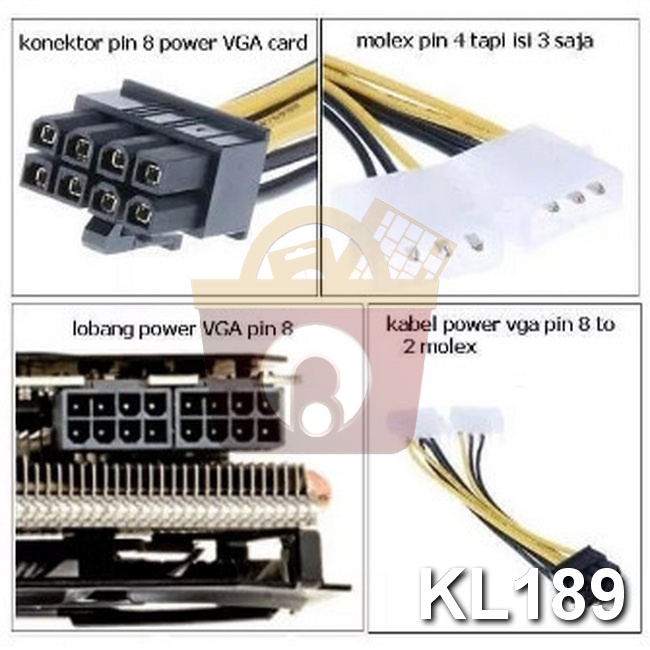 Jual Kabel Power Vga 8 Pin Adapter 2 Molex To 8 Pin 8Pin Pcie Pci-E ...