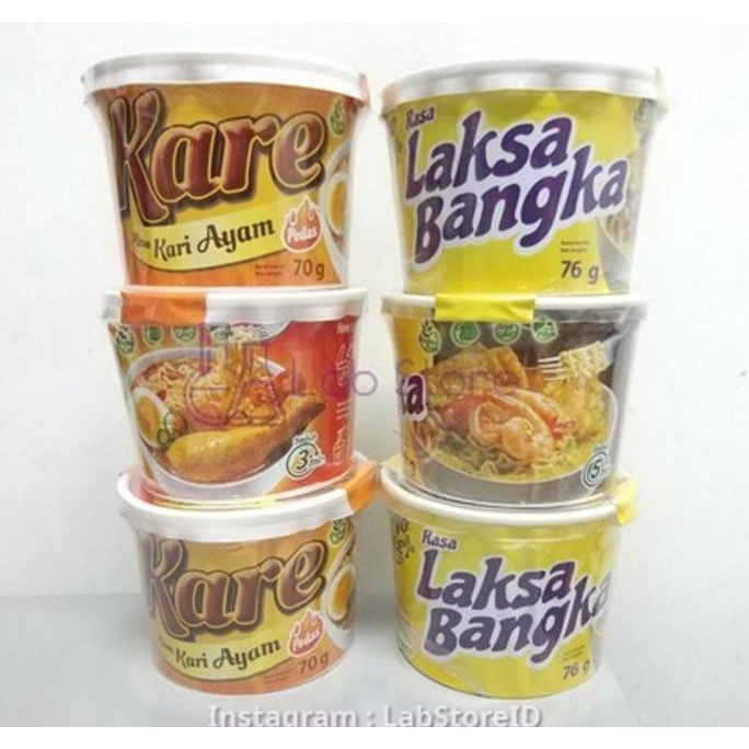 Jual Paket 2 Rasa 6 Cup SagoMee Sago Mee Kari Ayam Pedas & Laksa Bangka ...