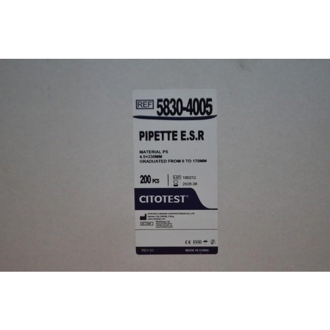 Jual Pipet Esr | Tabung Westergreen Dissposable Isi 200 Citotest ...