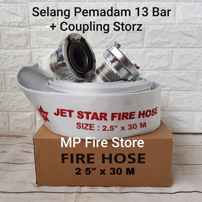 Jual 2.5 Inch x 30 Mtr + Coupling STORZ Fire Hose Selang Pemadam JET STAR | Shopee Indonesia