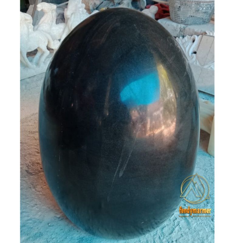 Jual Hiasan pilar pagar bulat oval telur solid batu andesit/granit ...