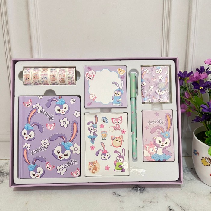 Jual PAKET JURNAL 7 IN 1 DUFFY CAT WARNA UNGU FAVORIT ANAK / PAKET 7 ...