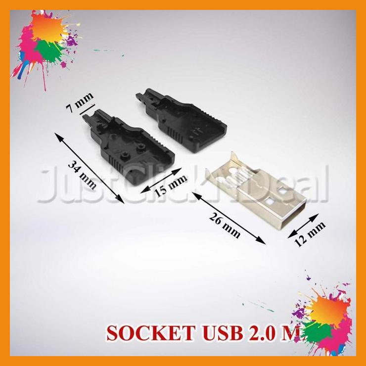 Jual int- soket konektor jack usb 2.0 4 pin male | Shopee Indonesia