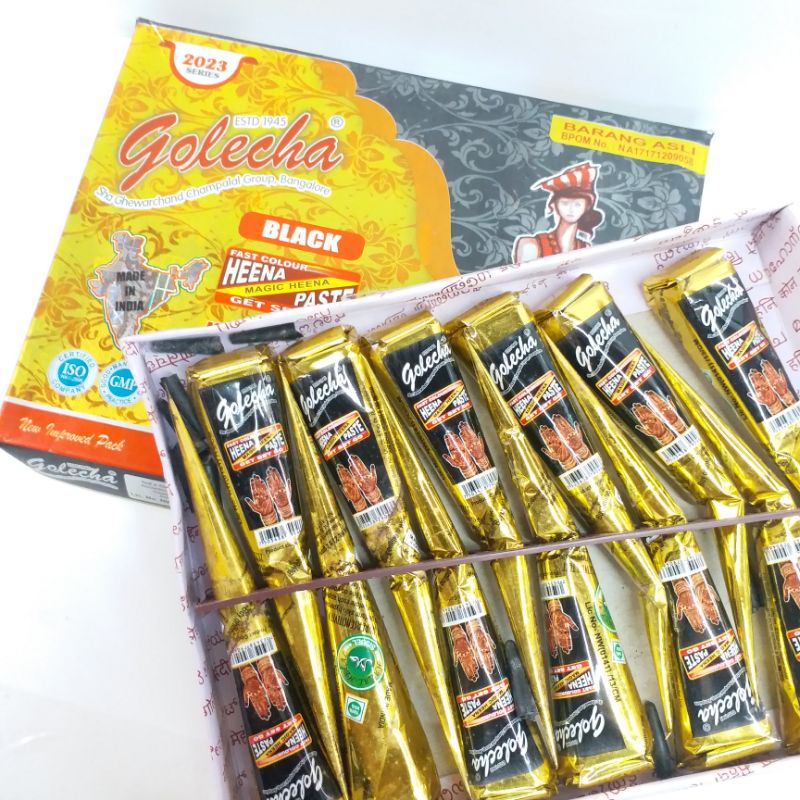 Jual GOLECHA BPOM 4 Warna Hena Paste | Shopee Indonesia